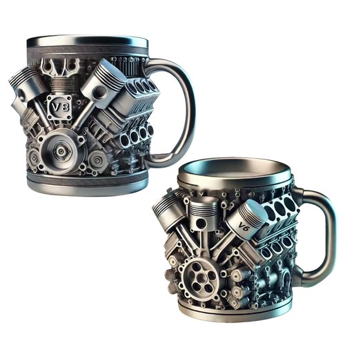 V6/V8 Engine Mugs Unique Design Durable Coffee Cup For Car Lovers For ...