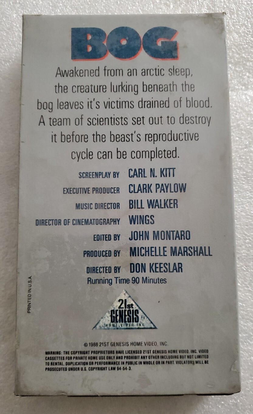 Bog (VHS) 1988 Rare Horror Movie | eBay
