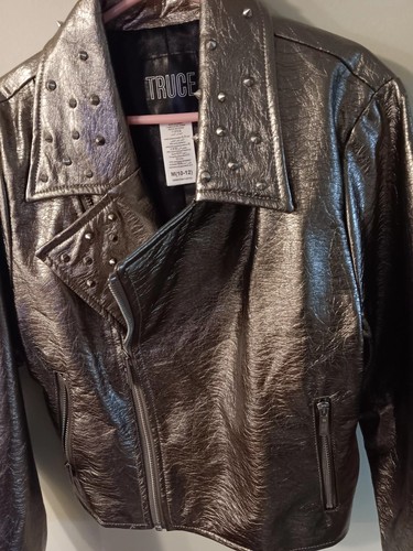 New Truce Girls Size 10/12 Metallic Gold Studded Jacket. | eBay
