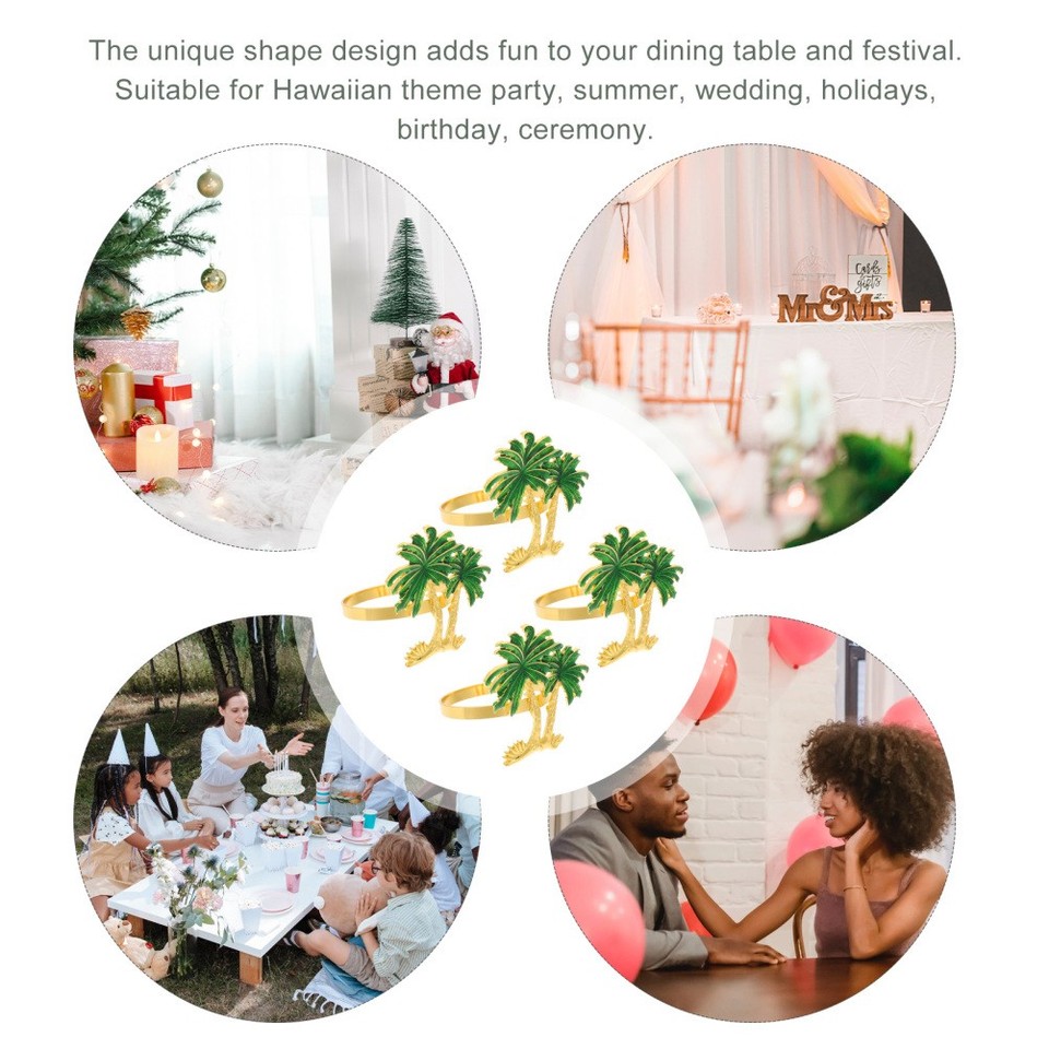 4pcs Banquet Napkin Delicate Napkin Buckles Hawaiian Party Buckles ...