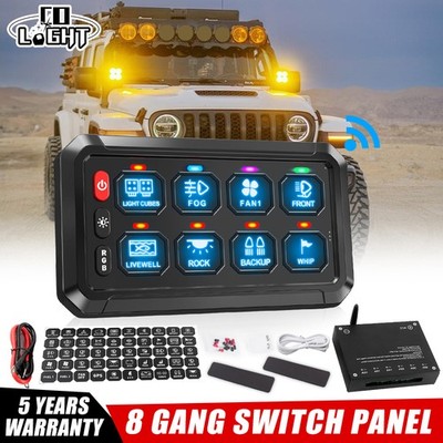 8 Gang Wireless Remote Control Switch Panel Circuit Relay Box For Jeep ...
