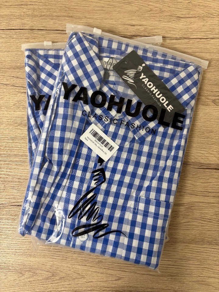 YAOHUOLE 2 Men Shirts XXXL BRAND NEW PATTERNED BLUE LUXURY AND INTENT ...