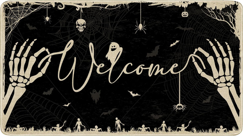 Halloween Outdoor Welcome Mat, Funny Skeleton Hand Halloween Door Mat ...