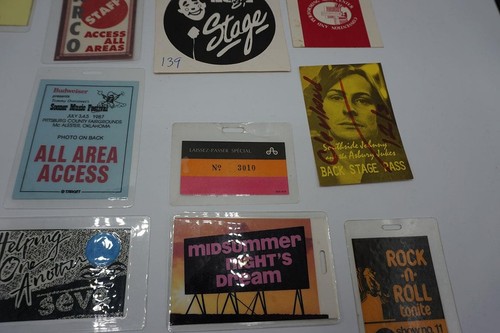 Lot of 17 Concert Backstage Pass 1970's 1980's 1990's Cloth & Laminate ...