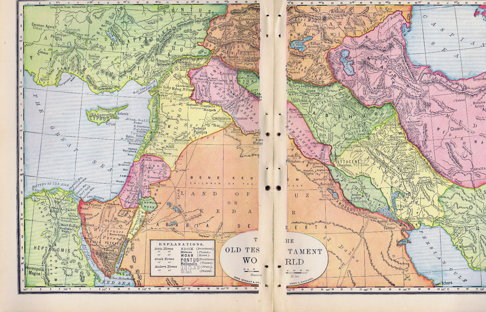 The Old Testament World - 1938 Biblical Map Print | eBay