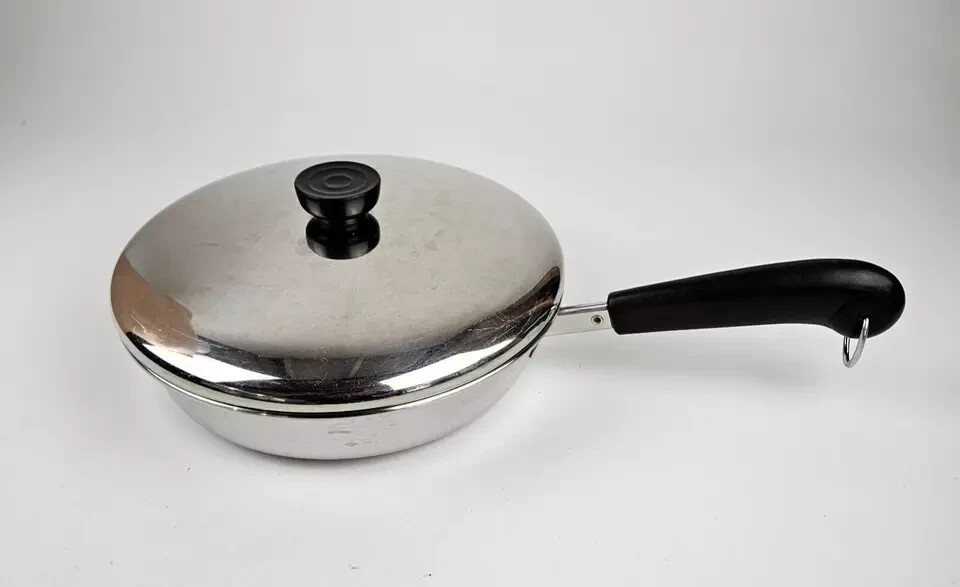 Revere Ware Cookware 9" Skillet Disc Bottom Stainless Frying Pan Sauté ...