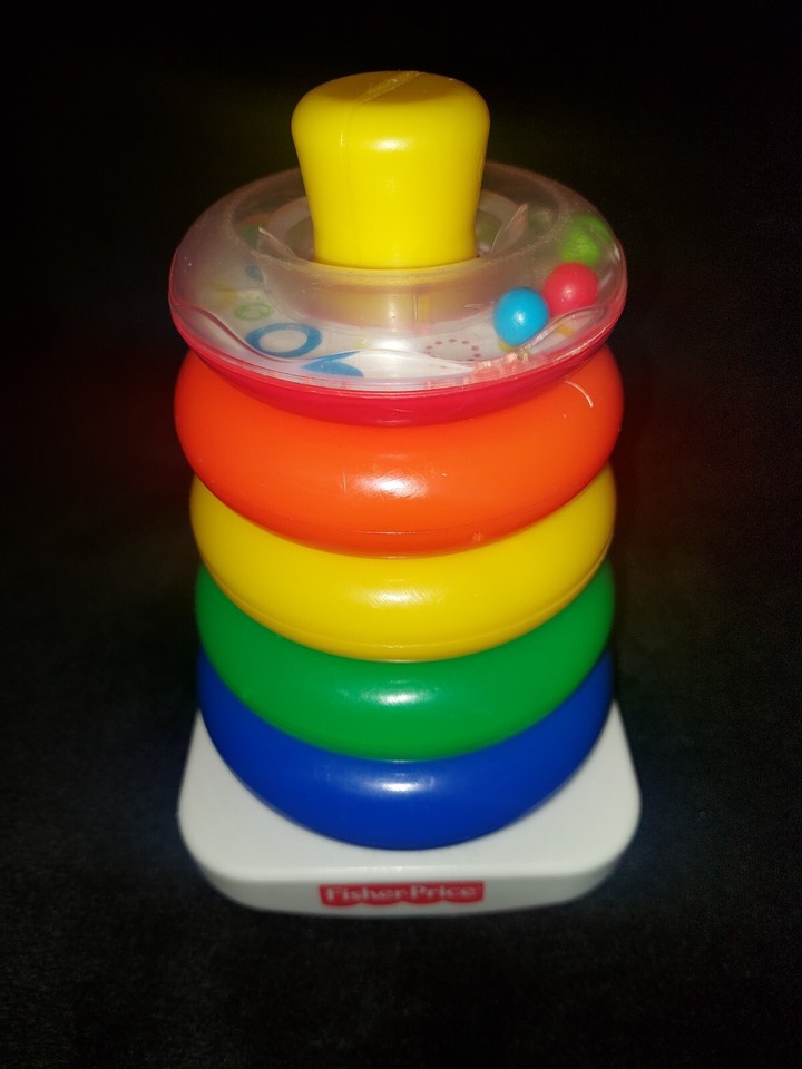 Vintage Fisher Price Rock-A-Stack Ring Stacker Colored Ring Stack Toy ...