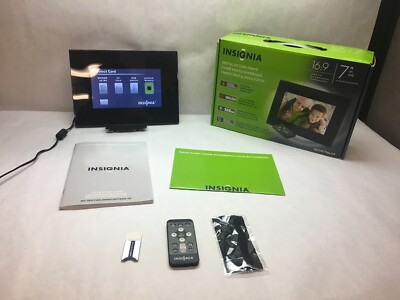 INSIGNIA Digital PICTURE Frame BLACK 16.9 Wide FORMAT 7" Screen NS ...