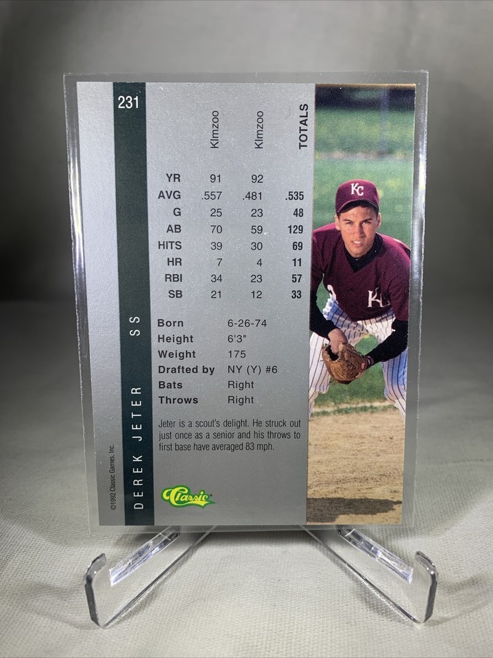 Derek Jeter 1992 Classic Draft Picks Four Sport ROOKIE #231 - New York ...