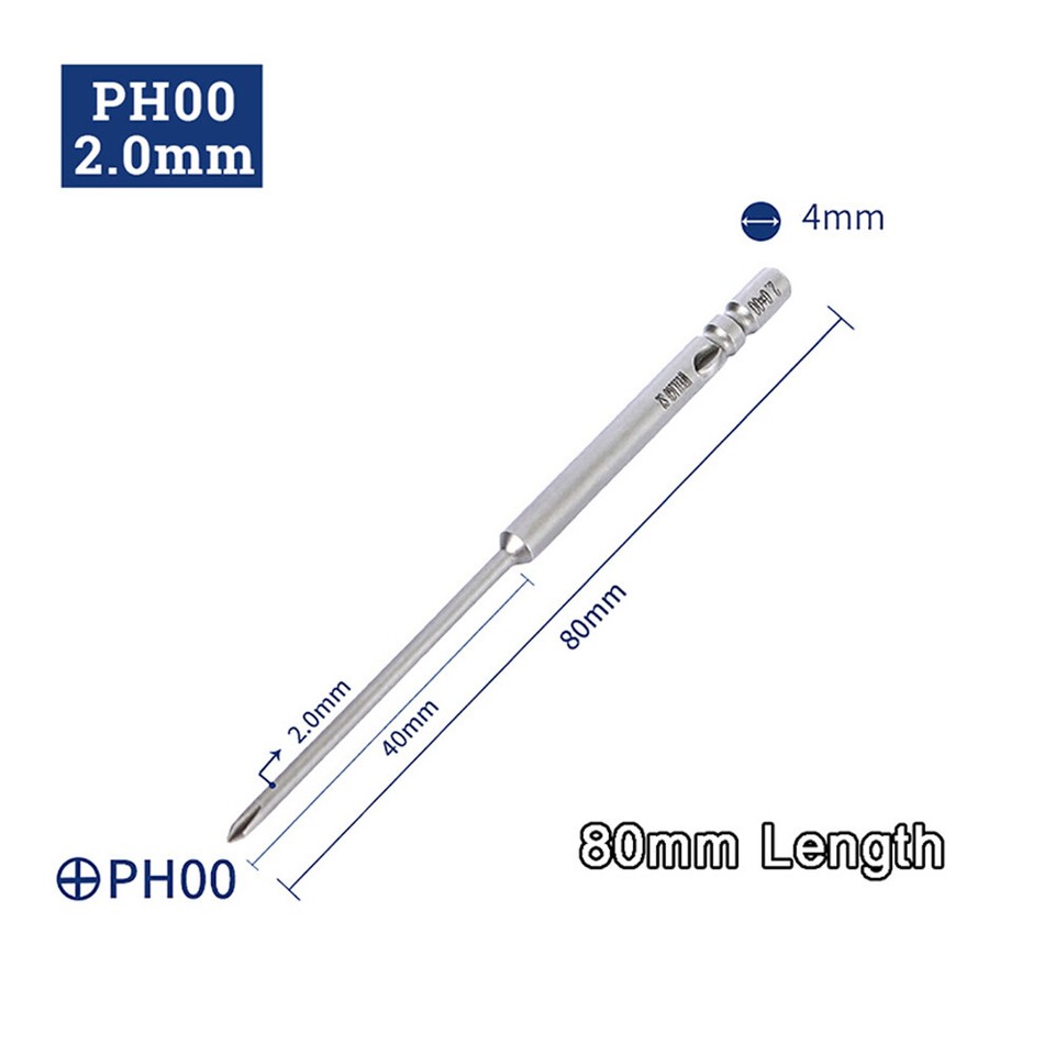 Magnetic Cross Phillips Bits Round Shank Screwdriver Bit 80mm PH00/P0 ...