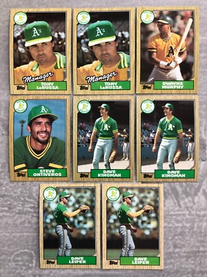 Lot of (8) 1987 Topps Oakland Athletics A's "Wrong Back" Baseball Error ...
