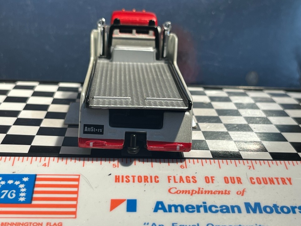 1/64 FORD CUSTOM COE CAR HAULER TRANSPORTER FLATBED RED AND WHITE M14 ...