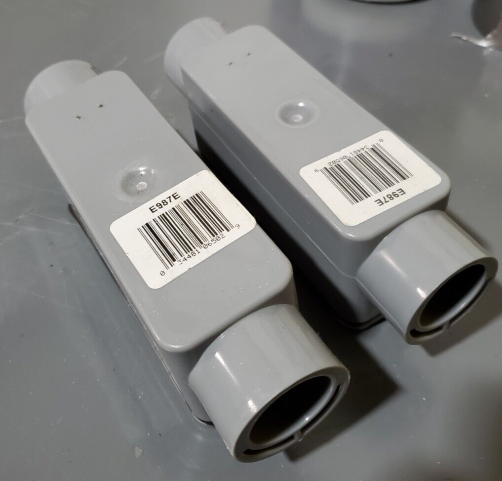 *2PACK* Carlon PVC Grey Conduit Body w/Service Hatch Screw Fitting ...
