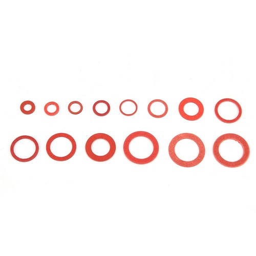 150pcs 14 Sizes Red Steel Paper Fiber Flat Washers Insulation Washer ...