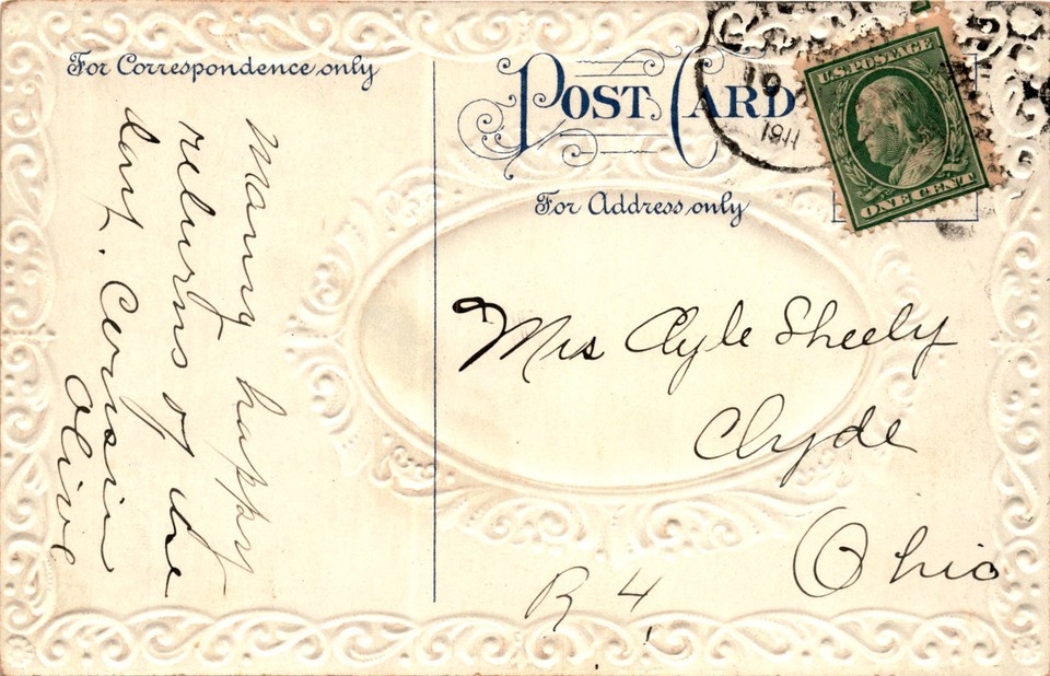 Birthday, Ally RD, 1911, Mis Ayle Sheely, Clyde, Olive, Oh Postcard | eBay
