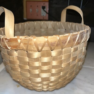 Native American Split Wood Basket w/ Handles 9x7 OUTSTANDING | eBay
