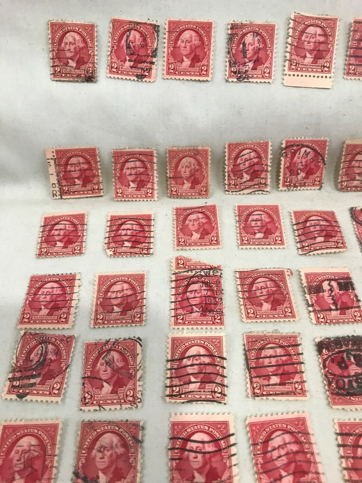 Nice lot of 100 Orig. 1932 Red George Washington 2 Cents Cancelled ...