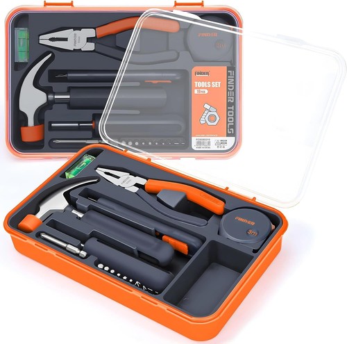19pc Mini Tool Kit with Toolbox for Home Basic Repairs Orange | eBay
