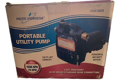 Pacific Hydrostar Portable Utility Pump 65836-1500GPH-Cast Iron | eBay