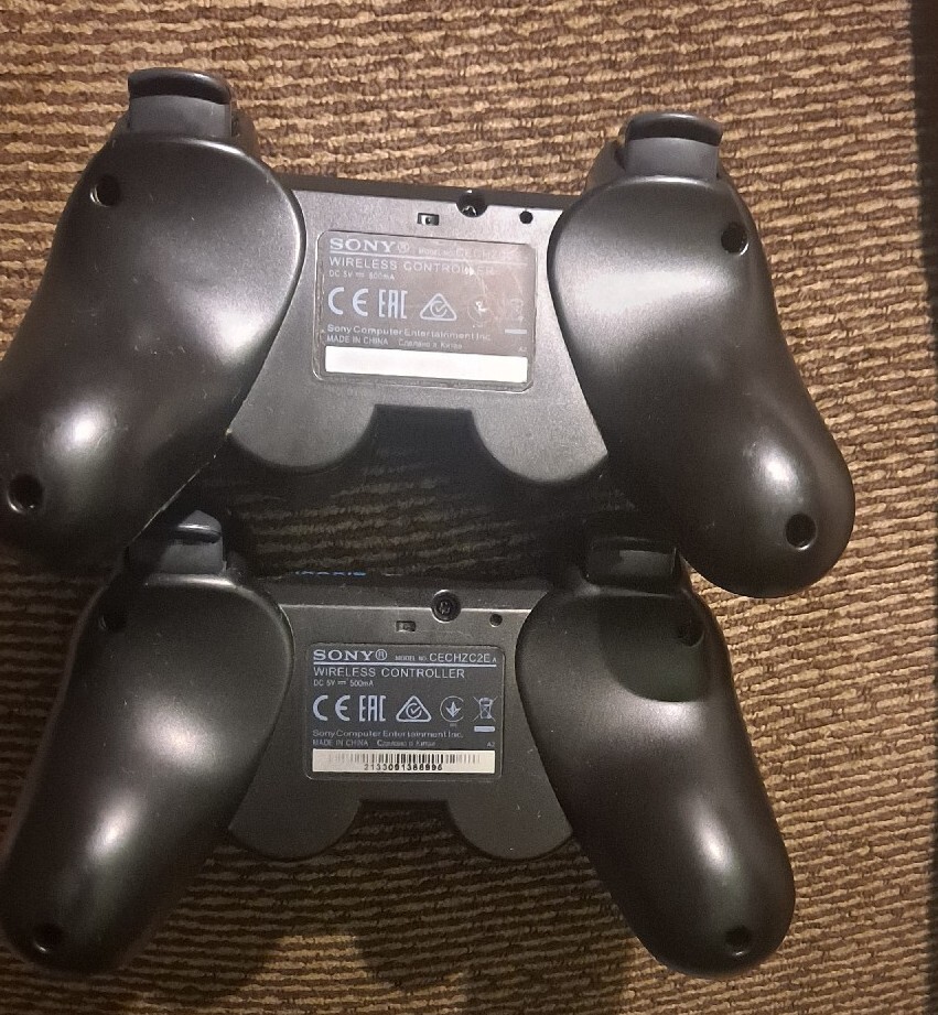 2x Sony Playstation 3 PS3 Sixaxis DualShock 3 Controller Black Genuine ...