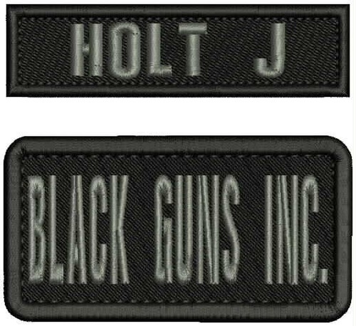 BLACK G I EMBROIDERY PATCH 1X4 &2X4 HOOK ON BACK GRAY ON BLACK | eBay