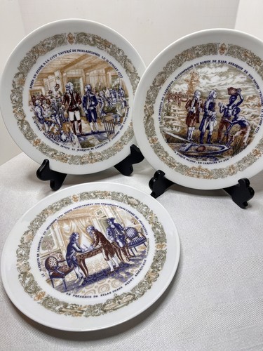 Set of 3 Lafayette Legacy Plates by D'Arceau Limoges Revolutionary War ...