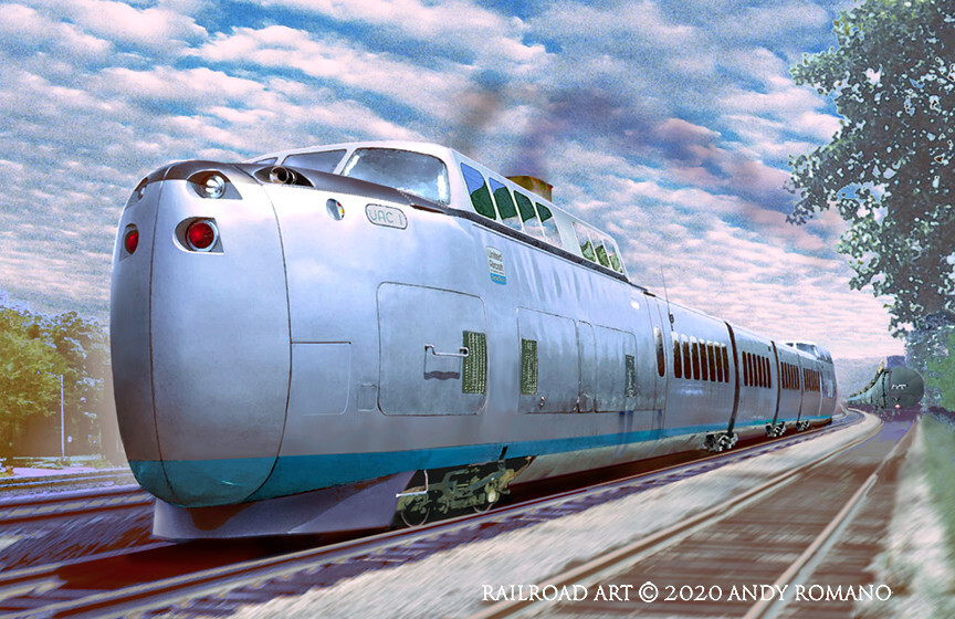 C&O UAC TURBO-TRAIN, LIMITED EDITION PRINT, RR FINE ART BY ANDY ROMANO ...