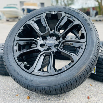 Black Yukon Denali 22" Wheels Rims Tires 2024 2023 2022 2021 2020 2019 ...
