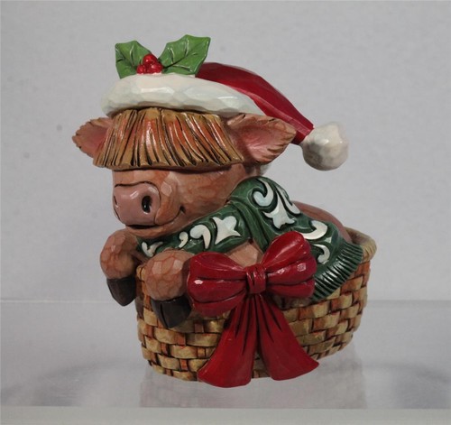 Jim Shore - HIGHLAND COW IN BASKET MINI - 2025 Holiday Figurine ...