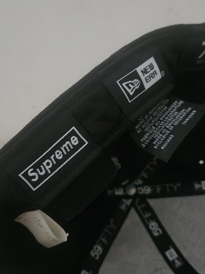 FW21 Supreme Eyes New Era Hat 7 1/2 Black Cap Embroidered Artwork By ...