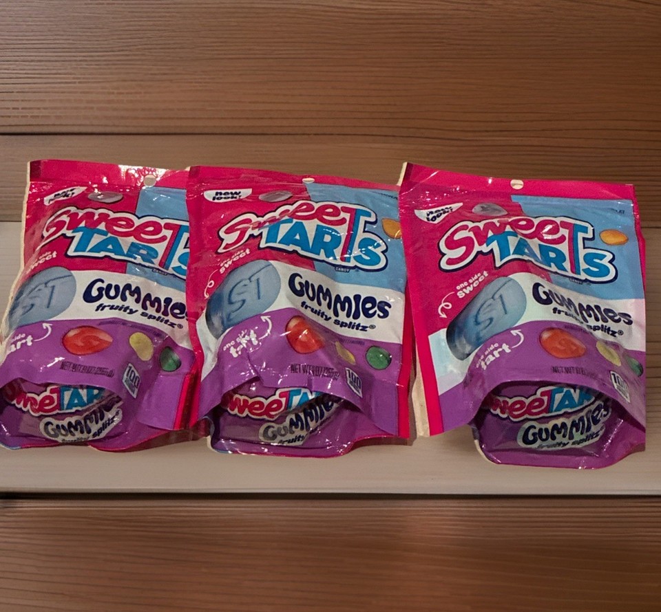 (3) SweeTARTS Gummies Fruity Splitz, Candy, Sweet and Tart, Resealable ...