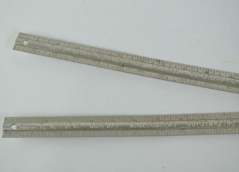 Vintage Klick Aluminum Yardstick G.M. Popkey Co Wholesalers Advertising ...