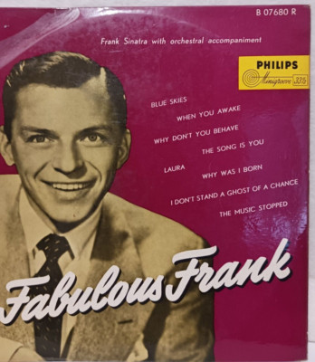 1955 Frank Sinatra Fabulous Frank 33 RPM LP Holland For Armed Forces U ...