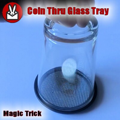 COIN THROUGH GLASS TRAY MAGIC TRICK PLATE MONEY PENETRATE SOLID OBJECT ...