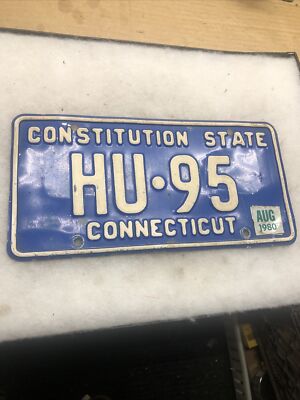 Vintage Connecticut License Plate HU 95 | eBay