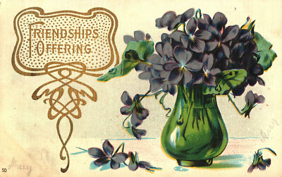 Postcard Friendship's Offering Vase With Flowers | eBay