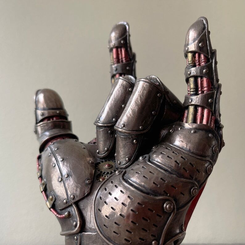 Handcrafted Steampunk Design Gauntlet Of Love Hand Statue Decor | eBay