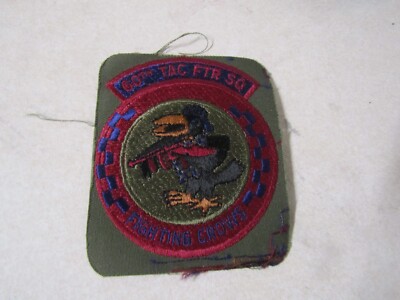 MILITARY PATCH VINTAGE OLDER US AIR FORCE 60TH TAC FTR SQ FIGHTING ...