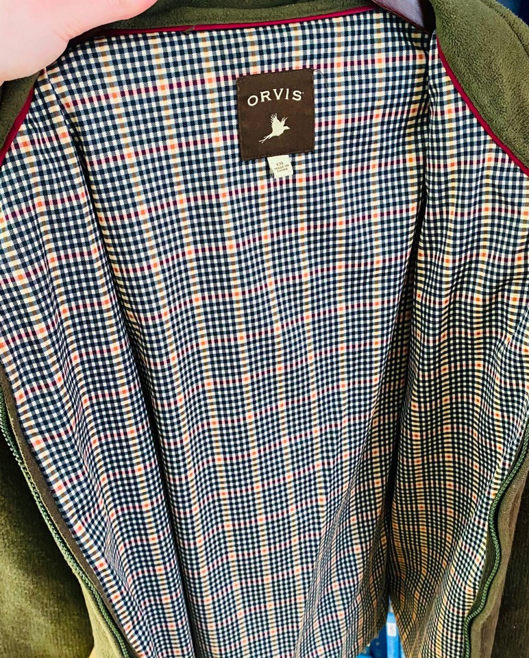 Orvis XXL 2XL Shooting Jacket Coat 100% Wool Olive Green Zip Up Field ...
