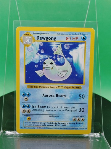 Dewgong 25/102 Shadowless Base Set Uncommon 1999 English Pokemon Card ...