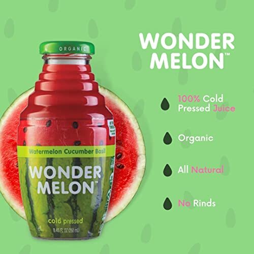 Wonder Melon Organic Watermelon Juice with Cucumber & Basil 8.45oz 6 Pack 100... | eBay