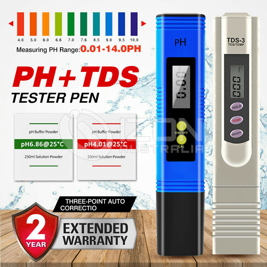 PH TDS Hydroponics Water Tester Pen Meter Aquarium Pool Digital Test ...