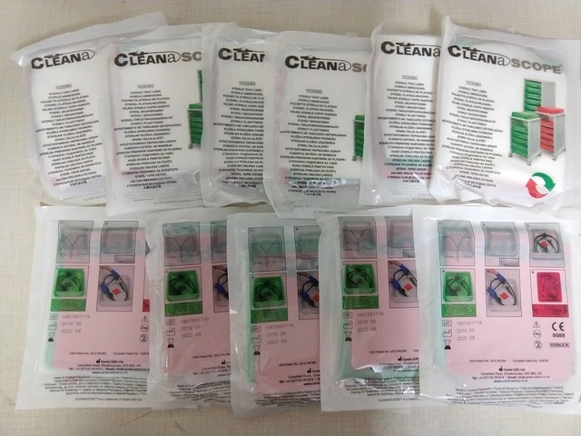 LOT OF 11 CANTEL UK 103580 CLEAN-A-SCOPE STERILE TRAY LINER SET ...