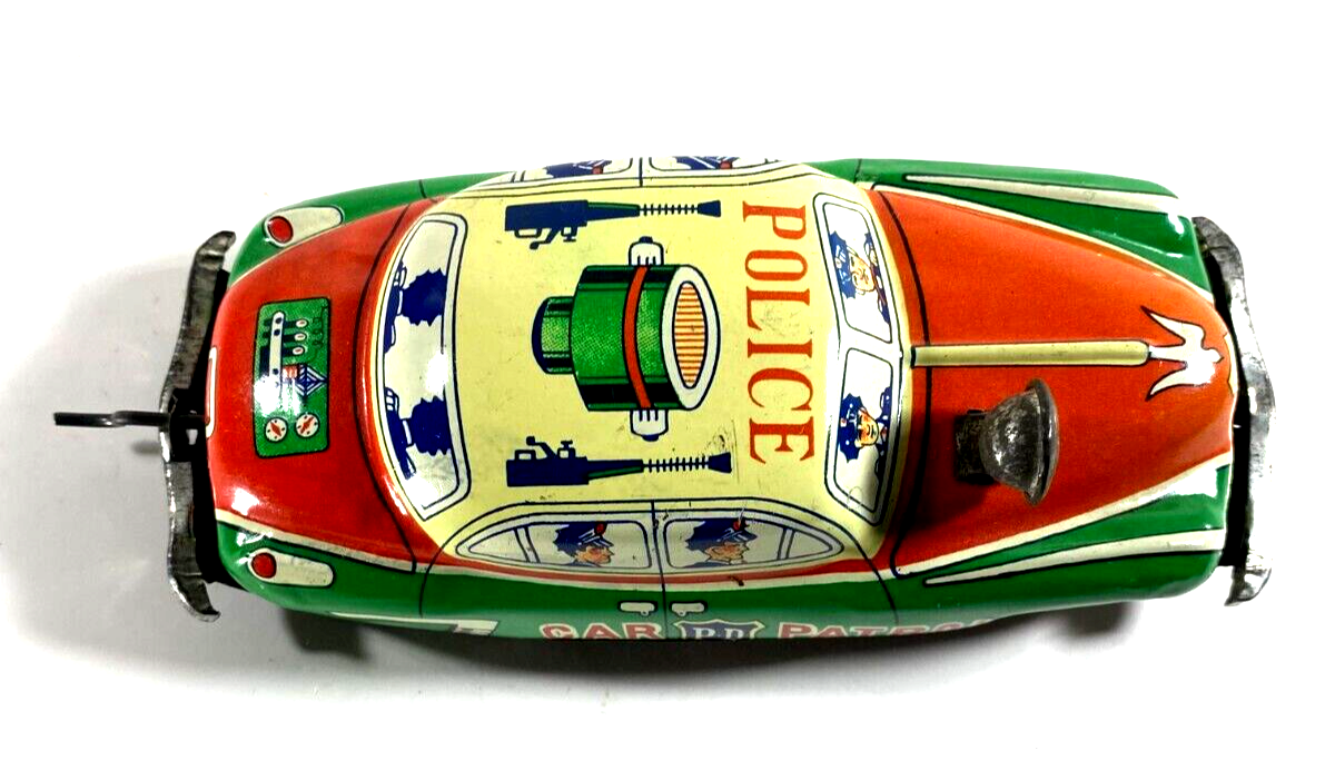 Vintage Kokyu Japan Tin Crank or Friction Tin Police Patrol Car | eBay