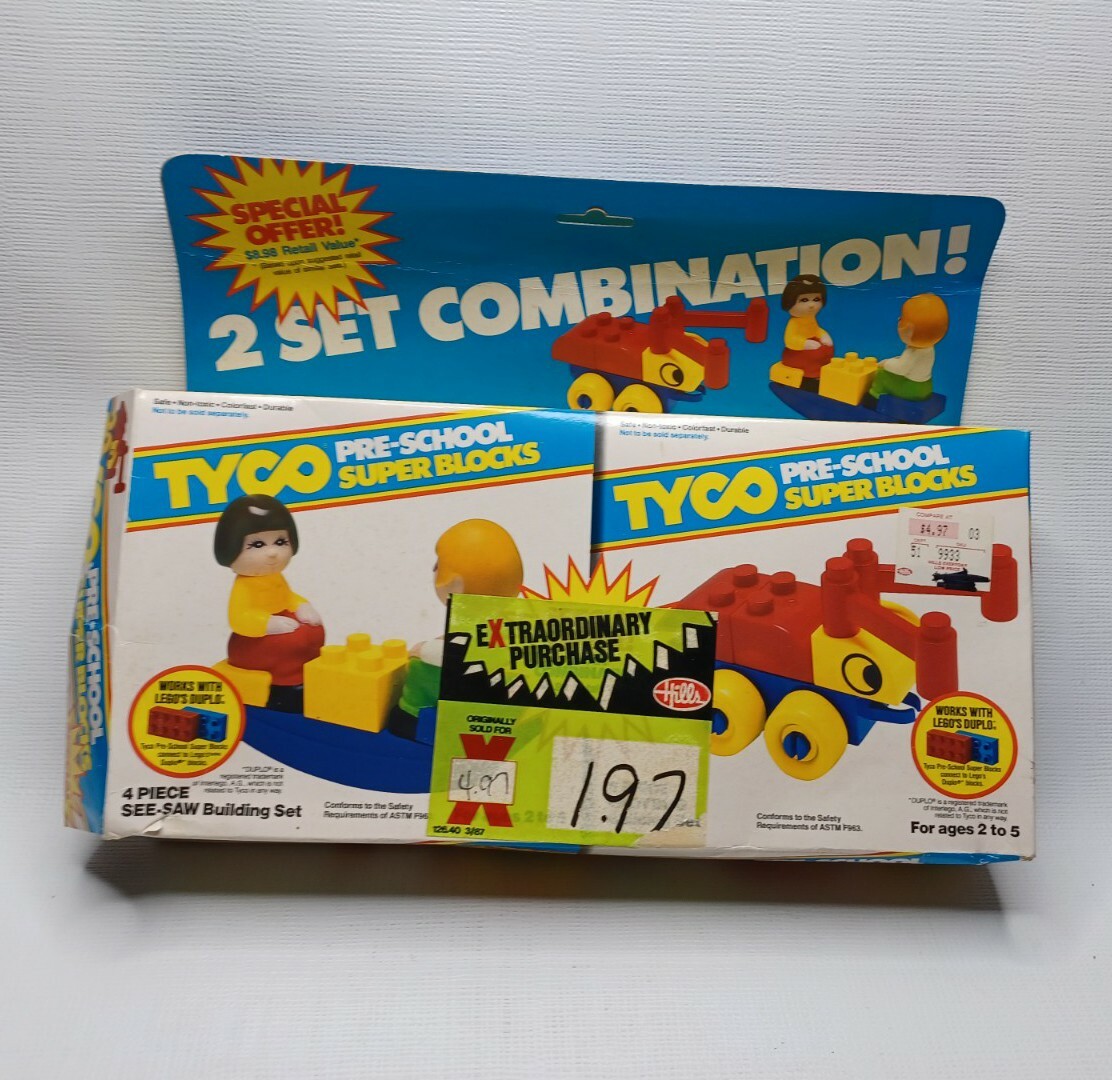 VTG Tyco Pre School Super Blocks 10 Piece See Saw & Ladybug Building ...
