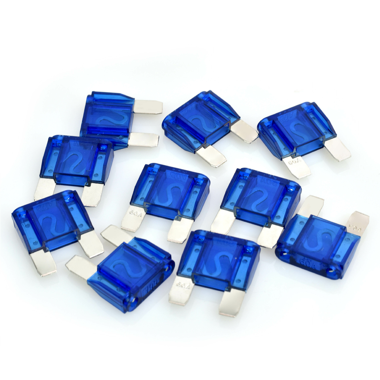 10pcs 60A Amp MAXI APX Maximum Large Blade Fuse for Auto Boat Truck RV ...