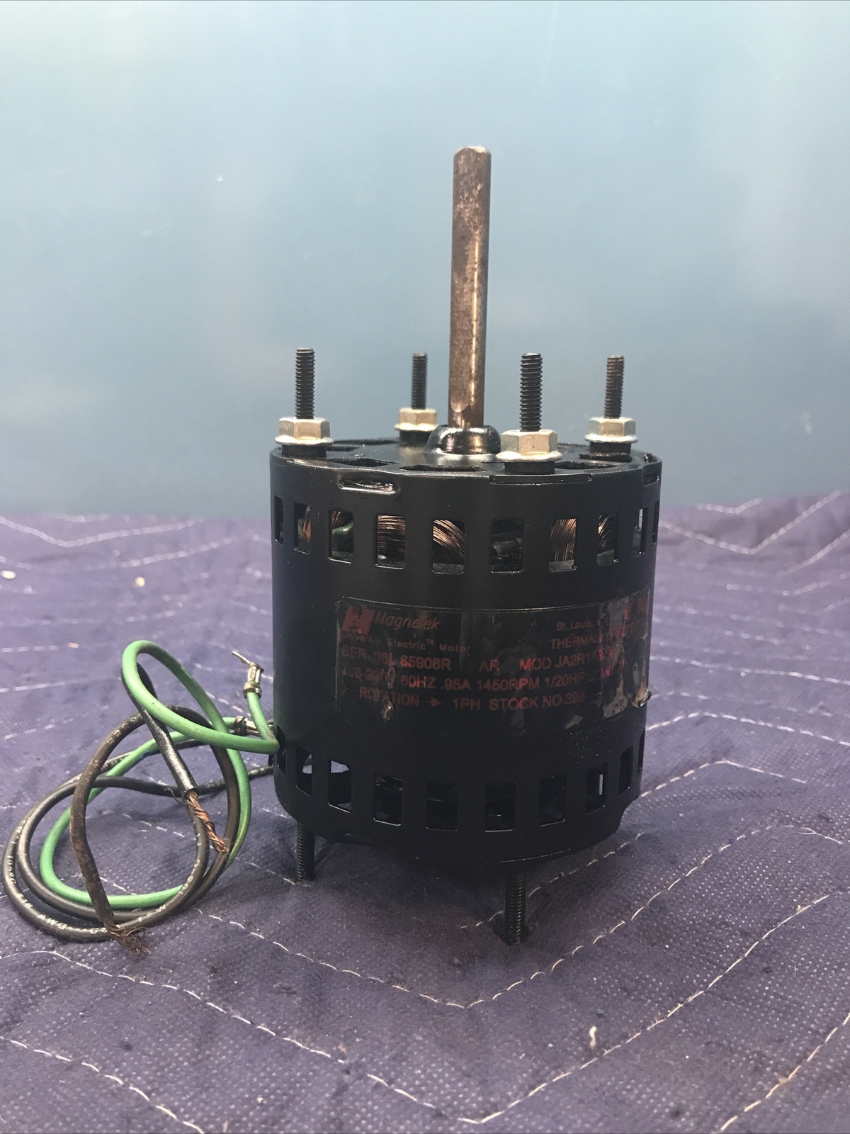 MagneTek Universal Electric Motor Stock # 398 1450 RPM 208-230V 1/20 HP ...