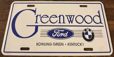 Greenwood Ford BMW Dealership Booster License Plate Bowling Green ...