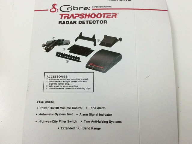 Vintage Cobra Trapshooter Radar Detector Rd-2110 for sale online | eBay