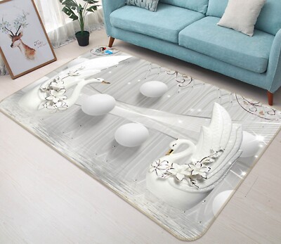 3D White Swan Statue G3124 Mat Elegant Photo Carpet Rug Erin | eBay ...